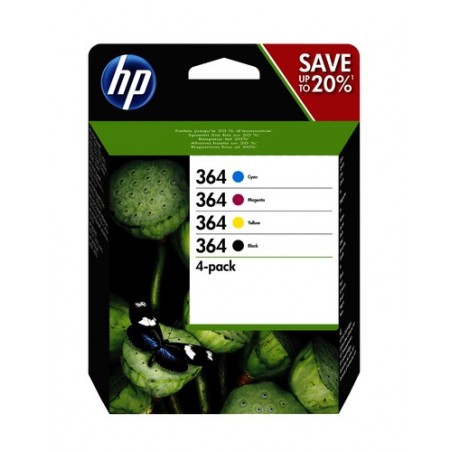 HP 364 (N9J73AE) Pack de 4 cartouches (Noir+Cyan+Magenta+Jaune ...